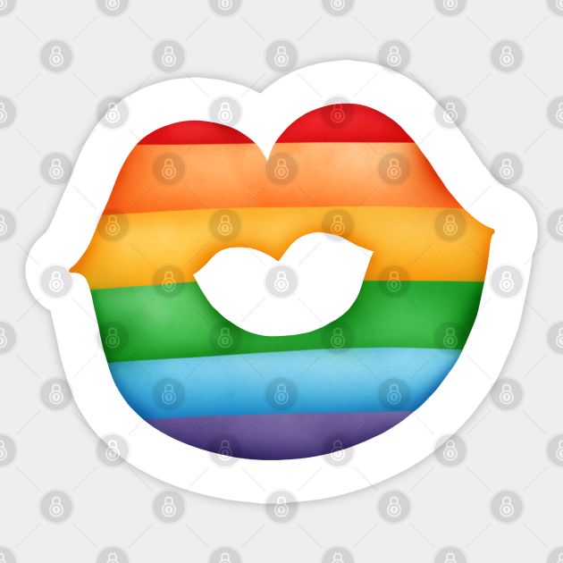 Pride LGBT rainbow lips - Lgbt - Sticker | TeePublic