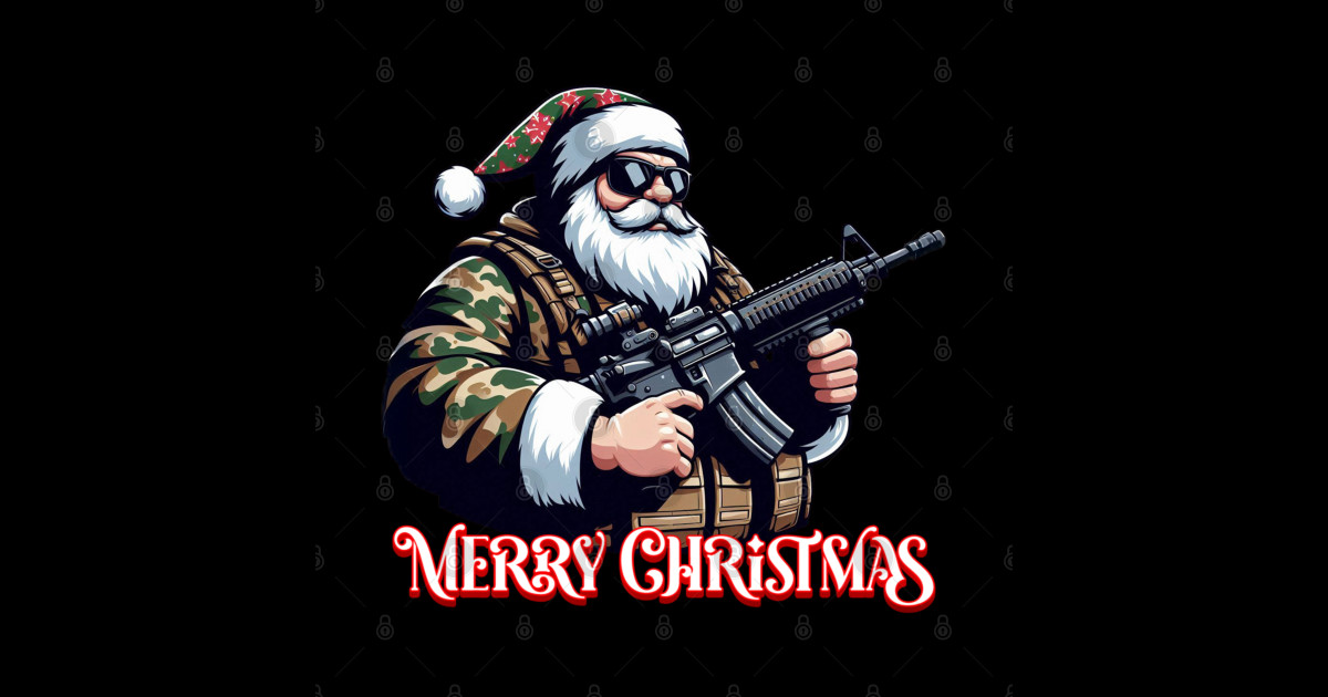 Tactical Santa - Santa - Sticker | TeePublic