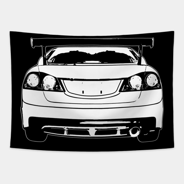 White Civic Type R FD2 Back View Sketch Art - Civic - Tapestry | TeePublic