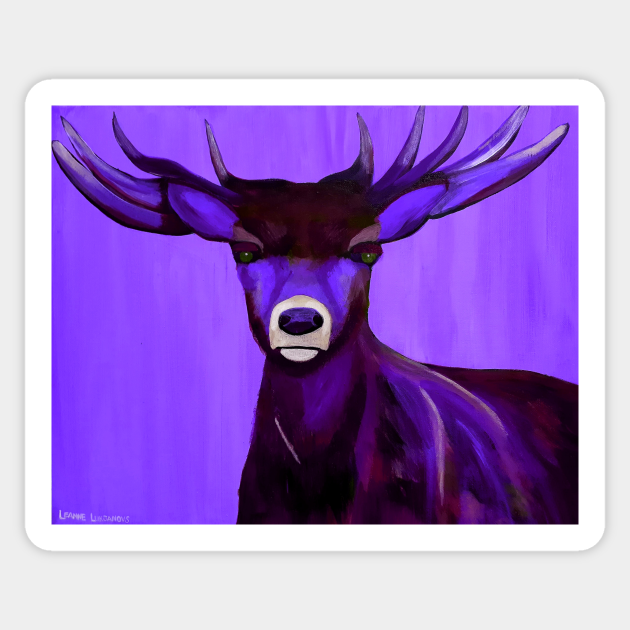 Vibrant ethereal purple stag buck deer cool - Deer - Sticker | TeePublic