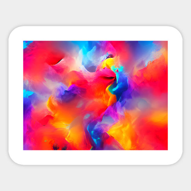 Abstract Colorful Background Illustration Art - Abstract Art - Sticker ...