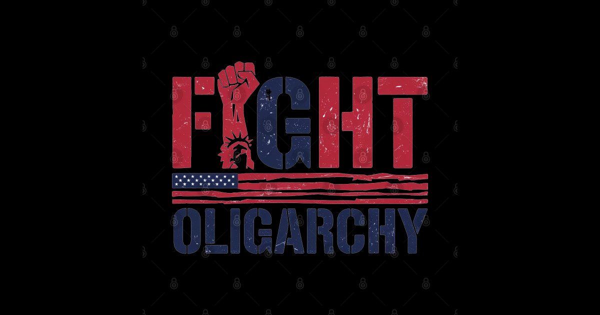 FIGHT OLIGARCHY - US FIGHT - Fight Oligarchy - Sticker | TeePublic