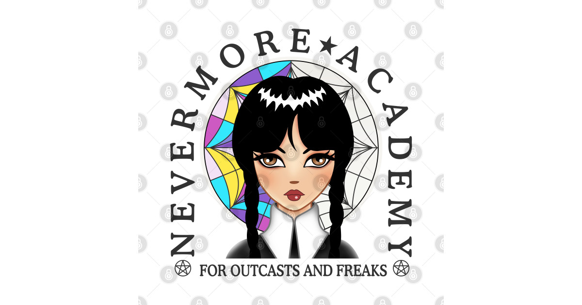 Nevermore Academy for Outcasts - Wednesday Addams - Long Sleeve T-Shirt ...