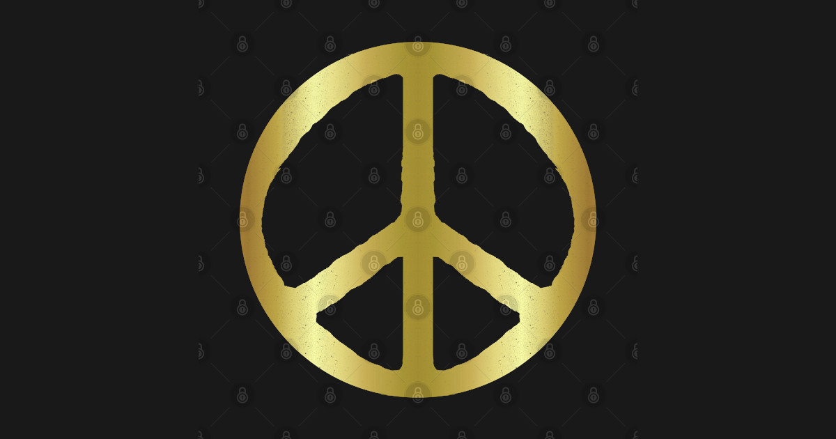 Peace Sign Gold Edition - Golden Peace Symbol - T-Shirt | TeePublic