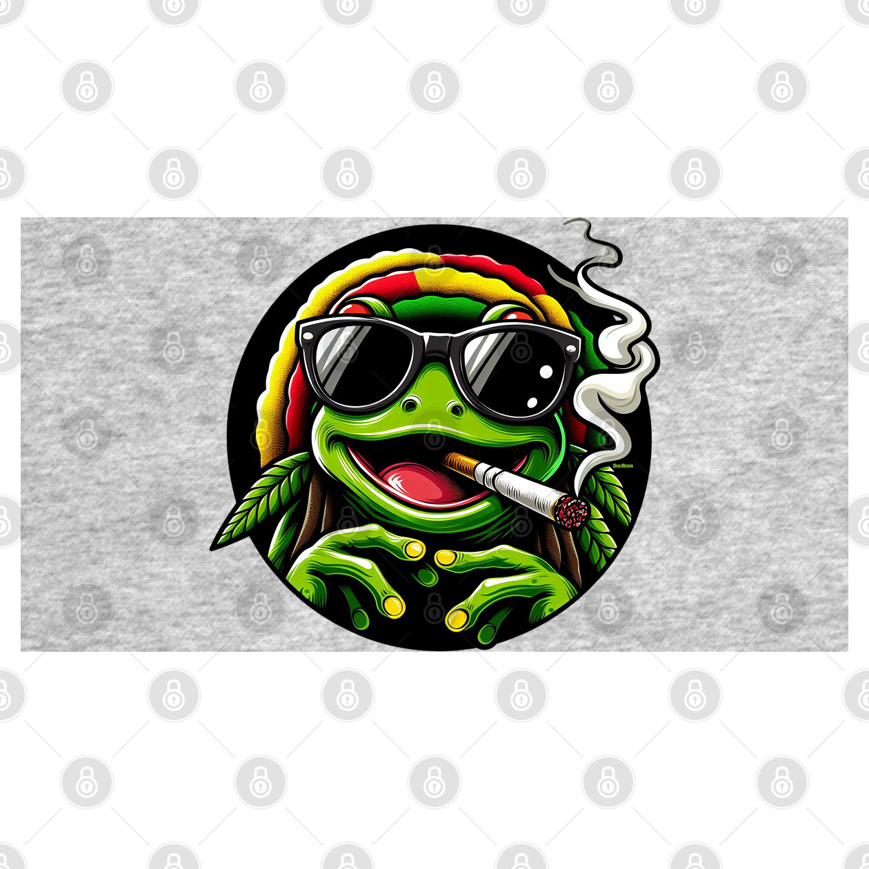 DigiRods Tree Frog Rasta Reggae Hey Mon Smoking Dude Cartoon - Reggae ...