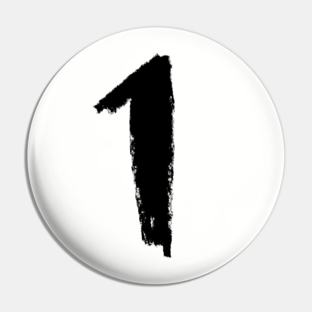 Handwritten Numerals: One, Number 1 - Number One - Pin | TeePublic