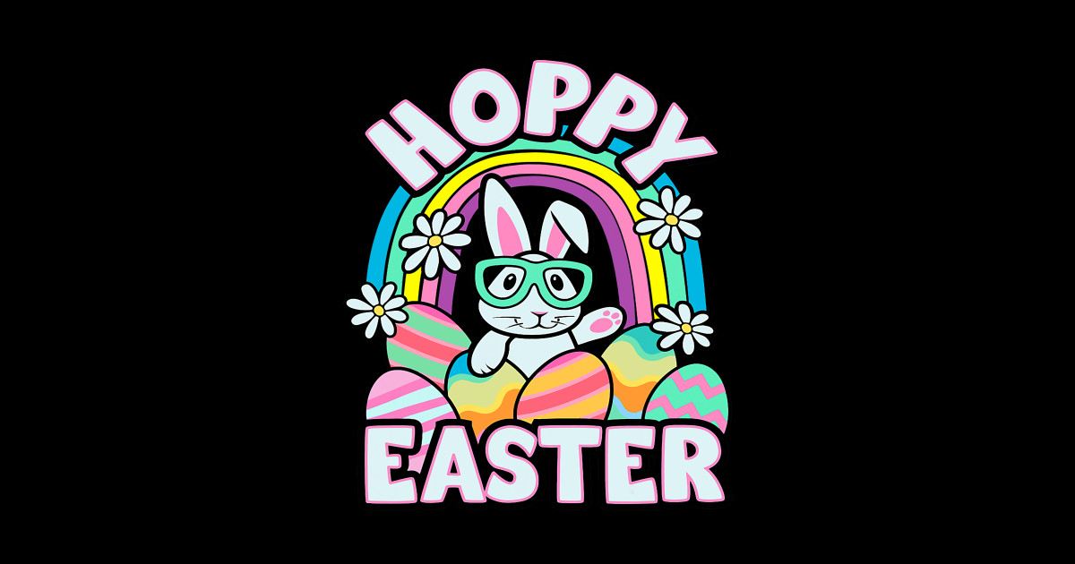 Hoppy Easter Bunny Rabbit Easter Eggs Happy Easter - Hoppy Easter Bunny ...