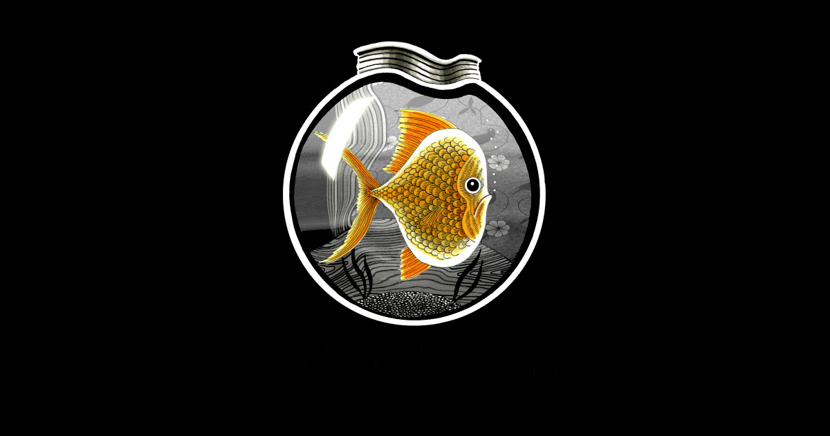 Grumpy Fish - Goldfish Bowl - Sticker | TeePublic