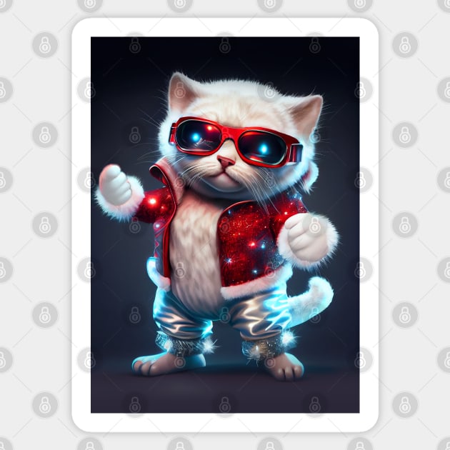 Cute Cosmic Cat - Anime Art design - Cute Cat - Sticker | TeePublic