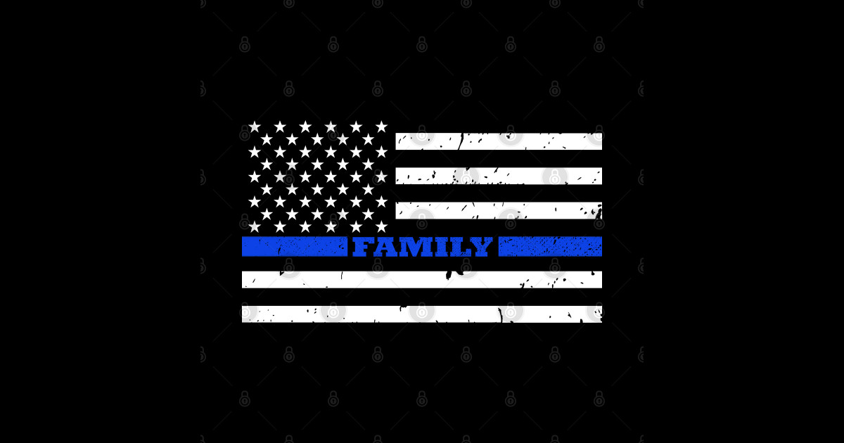 Thin Blue Line Family American Flag - Thin Blue Line Family - Sticker ...