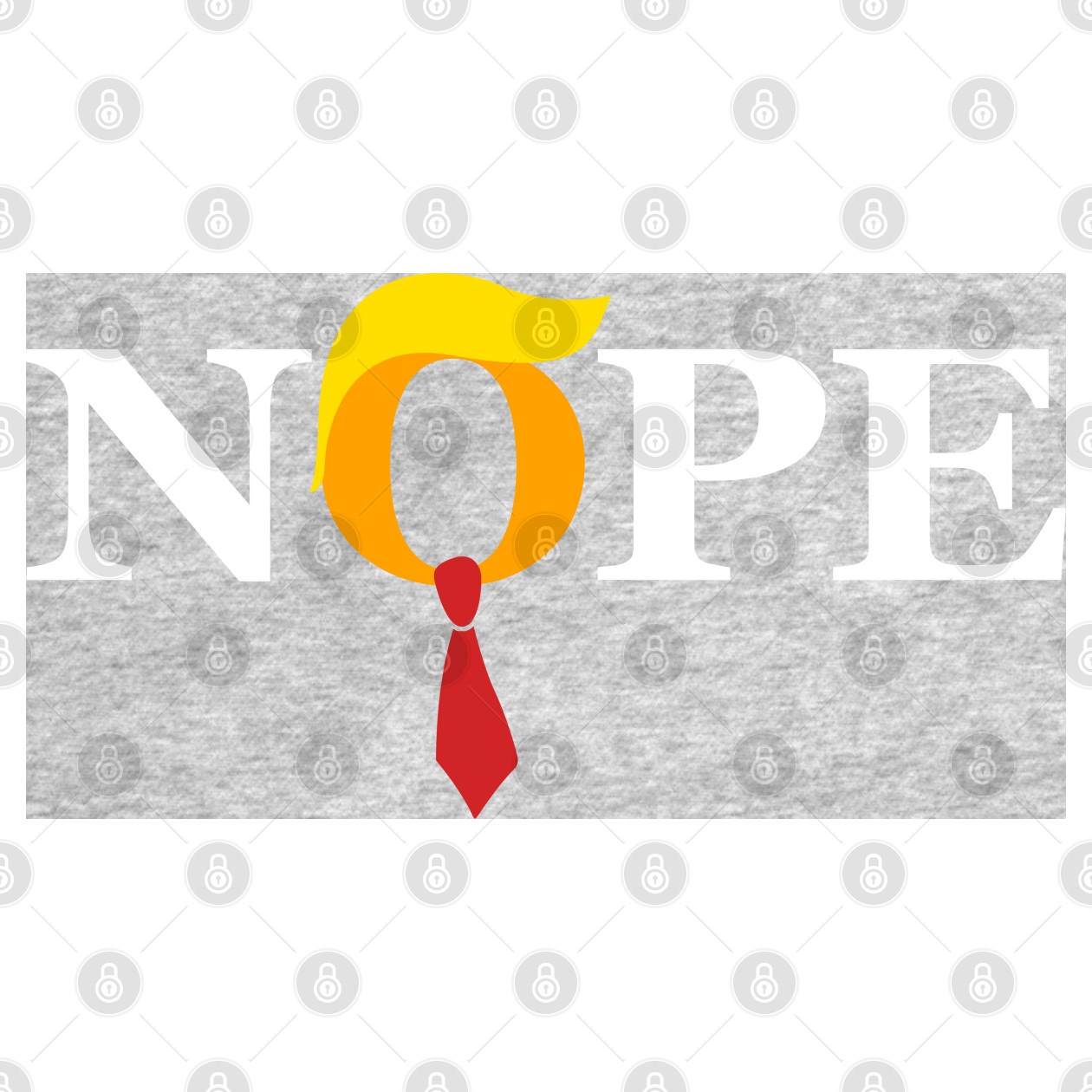 "Nope" Trump Orange Face Red Tie Wig - Anti Trump - Baseball T-Shirt ...