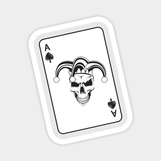 Evil Jester Ace of Spades Skull Playing Card - Playing Cards - Magnet ...