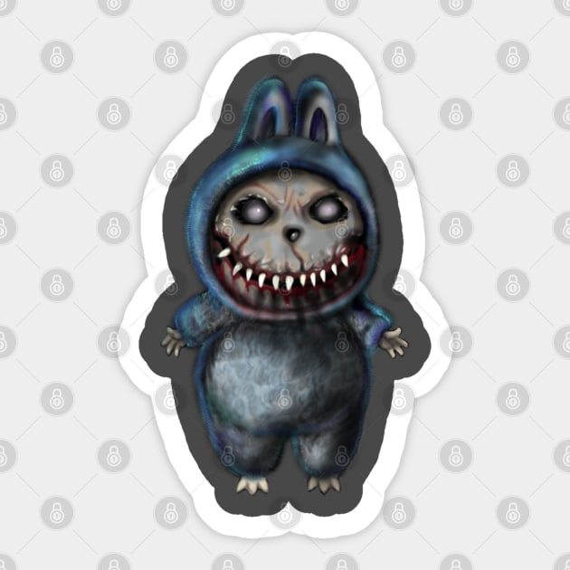 Labubu fanart horror design - Labubu - Sticker | TeePublic
