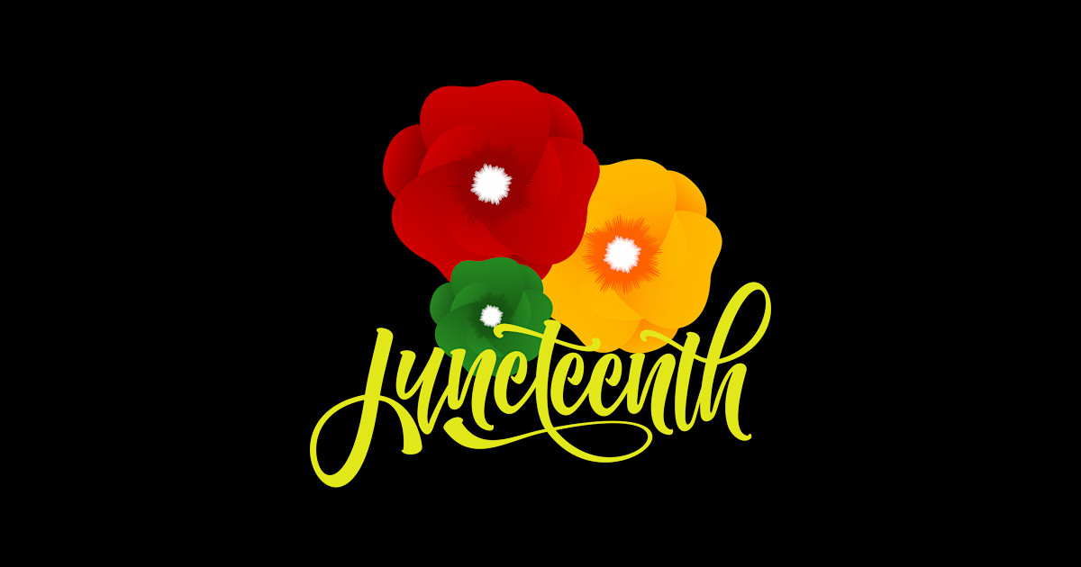 Juneteenth Flowers - Juneteenth - Sticker | TeePublic