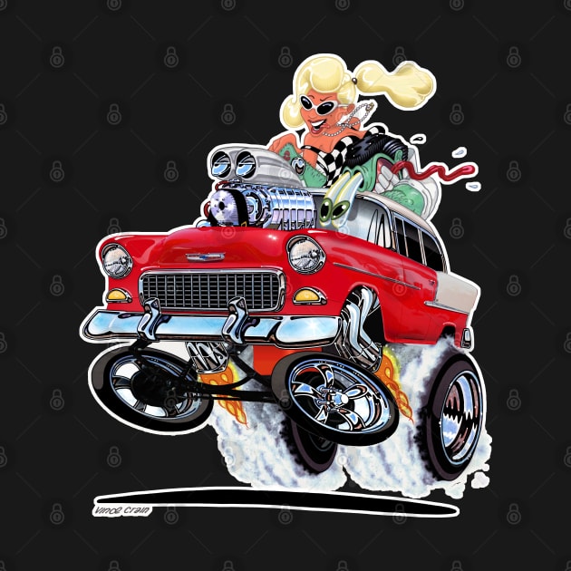 High FIVE'n 1955 Red - Hot Rod - T-Shirt | TeePublic