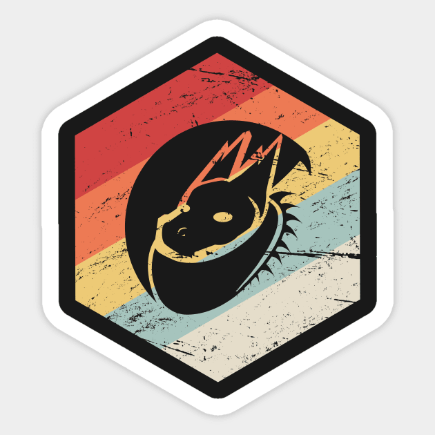 Retro 70s Dragon Icon - Dragon - Sticker | TeePublic