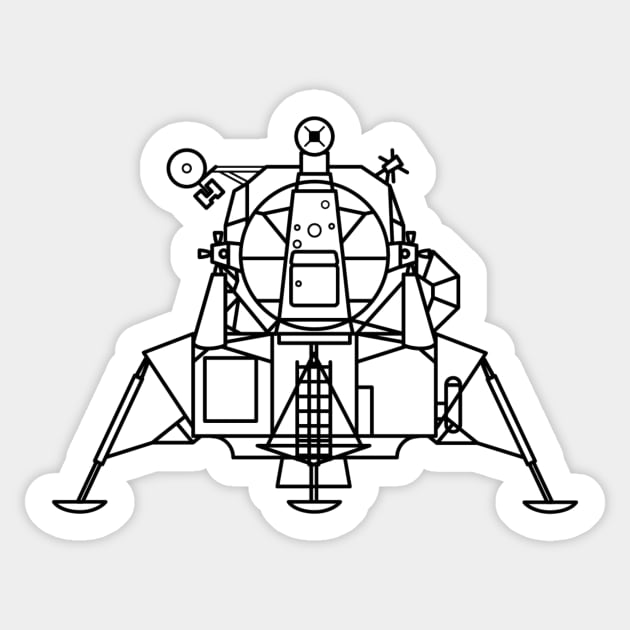 Moon Lander Cartoon - Mars - Sticker | TeePublic