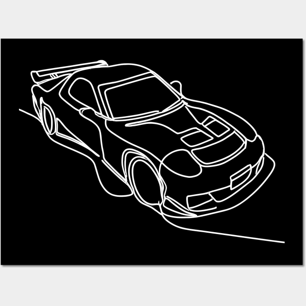 Mazda RX7 Line Drawing - Mazda Rx7 - Posters and Art Prints | TeePublic