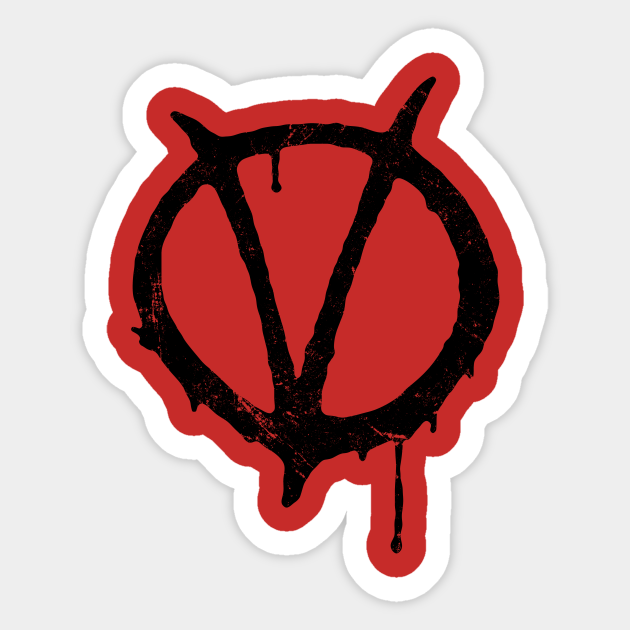 V for Vendetta Symbol Vintage - V For Vendetta - Sticker | TeePublic