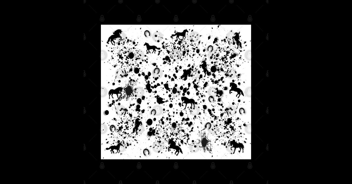 Black and White Paint Splat and Horse Pattern - Black And White Pattern ...