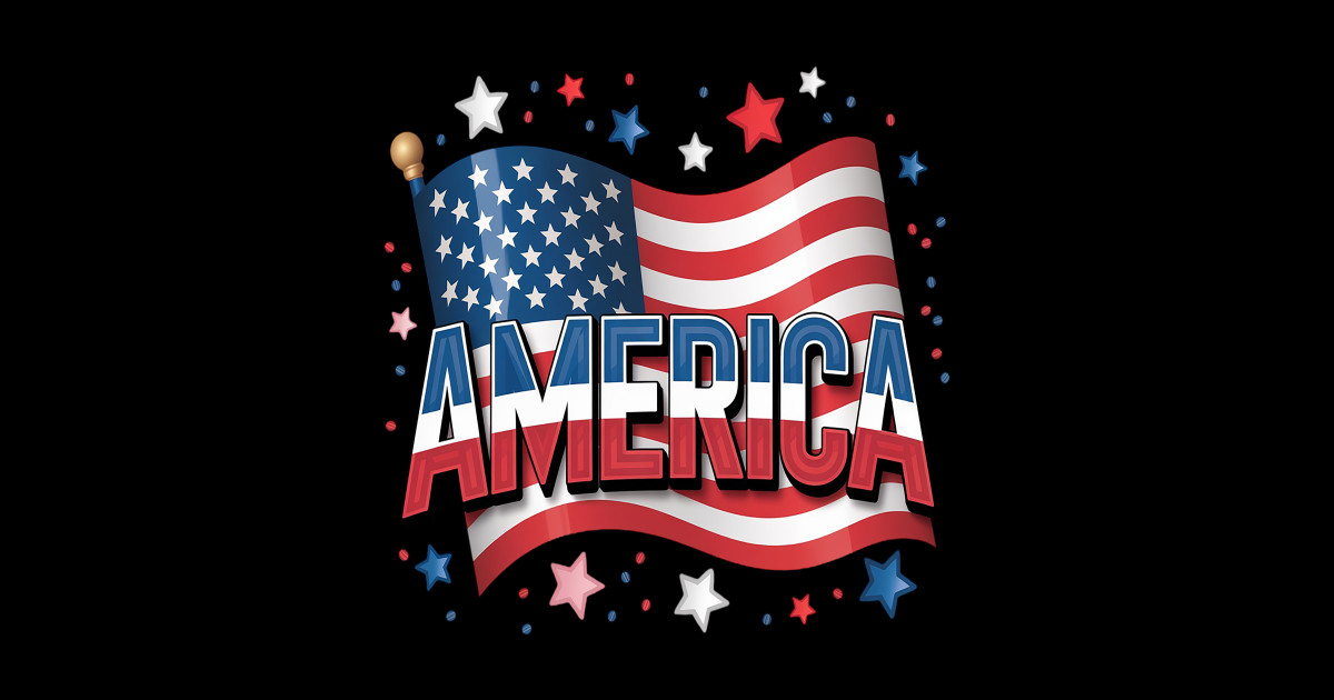America flag Independence Day - America Flag Independence Day - Sticker ...