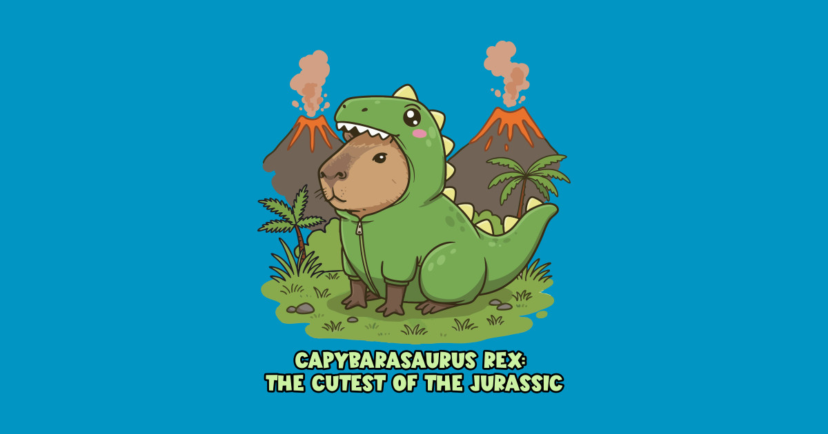 Capybara in Dinosaur Costume - Capybarasaurus Rex Cute Animal Art ...