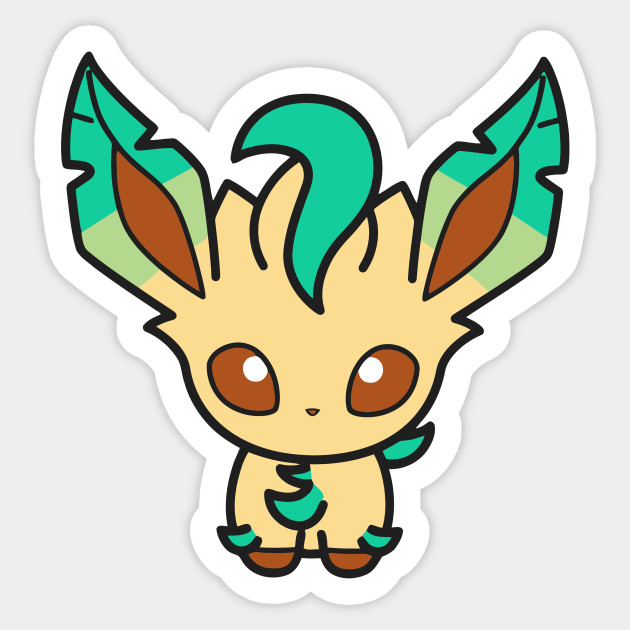 Chibi Leafeon - Pokemon - Sticker | TeePublic
