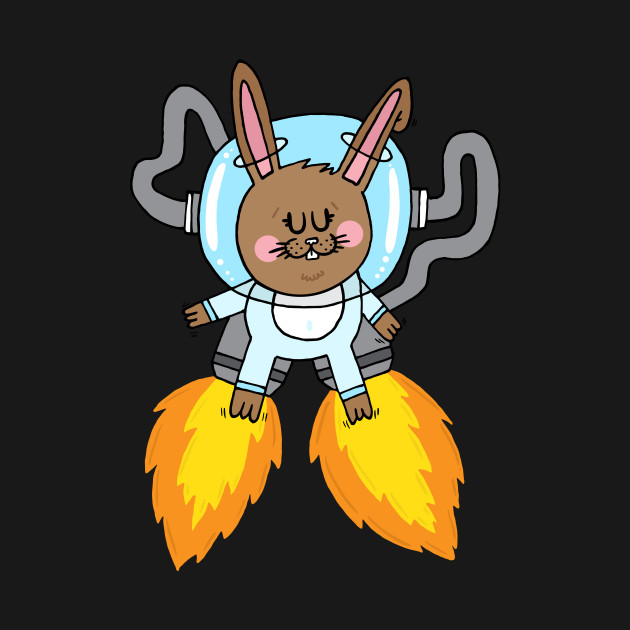 Space bunny - Rabbit - T-Shirt | TeePublic
