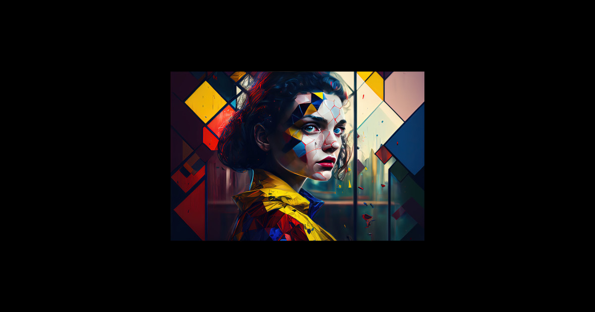 Ai Generated intense looking Woman as Modern Art Poster - Modern ...
