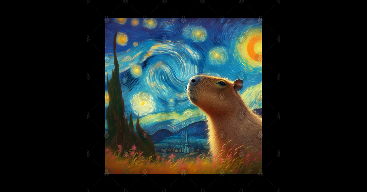 Capybara Art #69 | Capybara Lovers - Capybara - Sticker | TeePublic