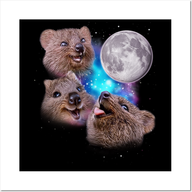 Three Quokkas Howl at the Moon - Quokka - Posters and Art Prints ...