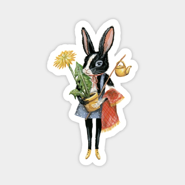 Milly the black and white rabbit - Rabbit - Magnet | TeePublic