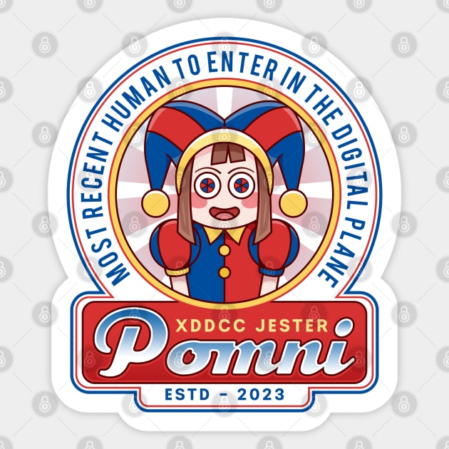 Pomni The Jester Emblem - The Amazing Digital Circus - Sticker | TeePublic