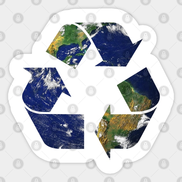 Reduce, Recycle, Reuse - Earth. - Recycle - Sticker | TeePublic