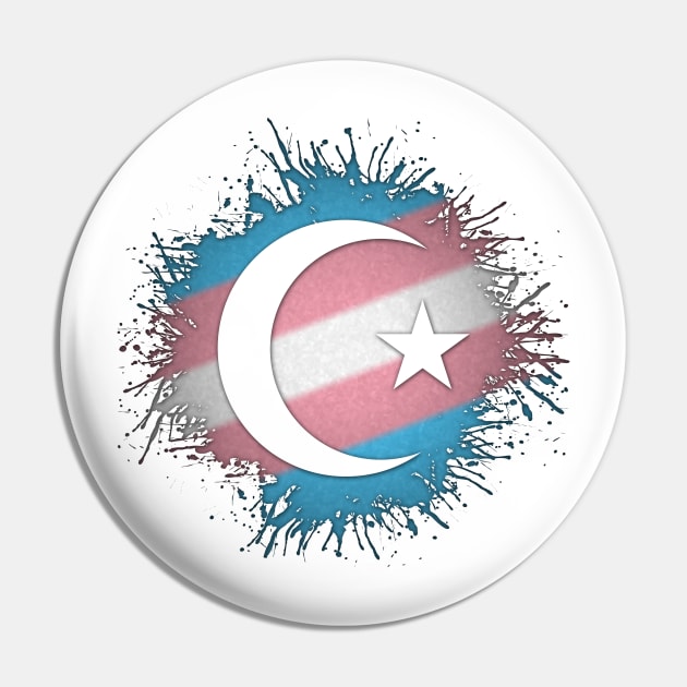 Paint Splatter Transgender Pride Flag Star and Crescent Symbol - Star ...