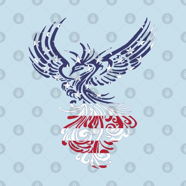 Patriotic Banner Phoenix America - American Flag - T-Shirt | TeePublic