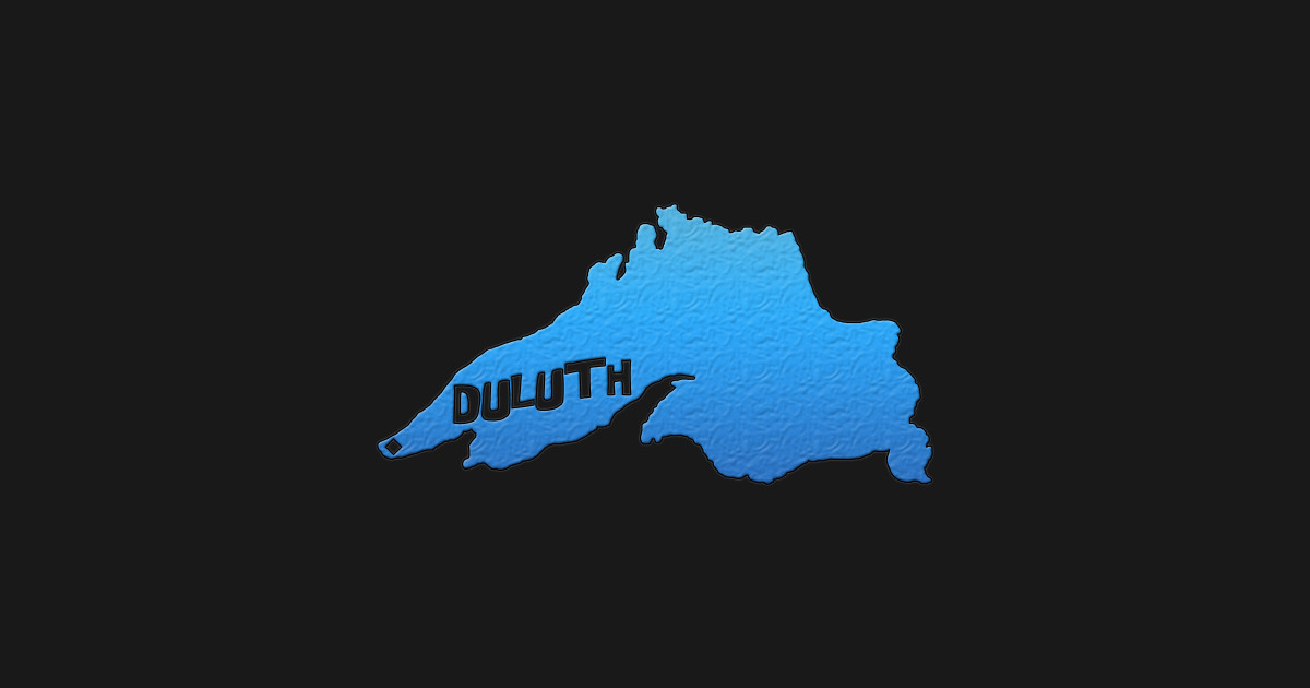 Lake Superior Outline with "Duluth" - Duluth - T-Shirt | TeePublic