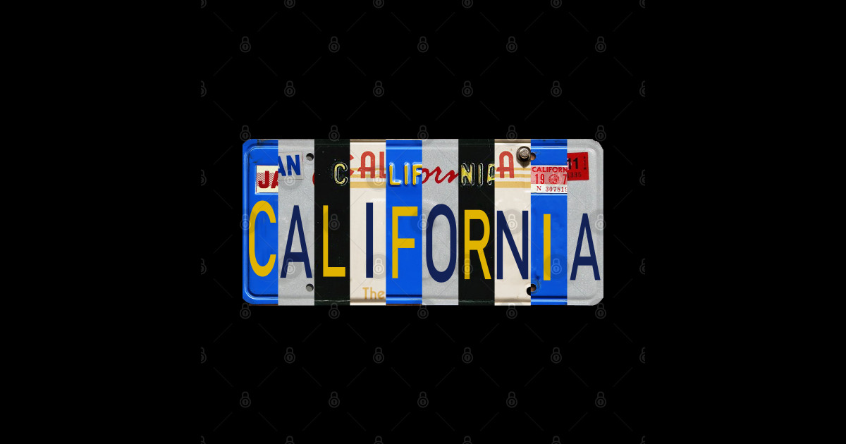 California License Plates - California - Sticker | TeePublic