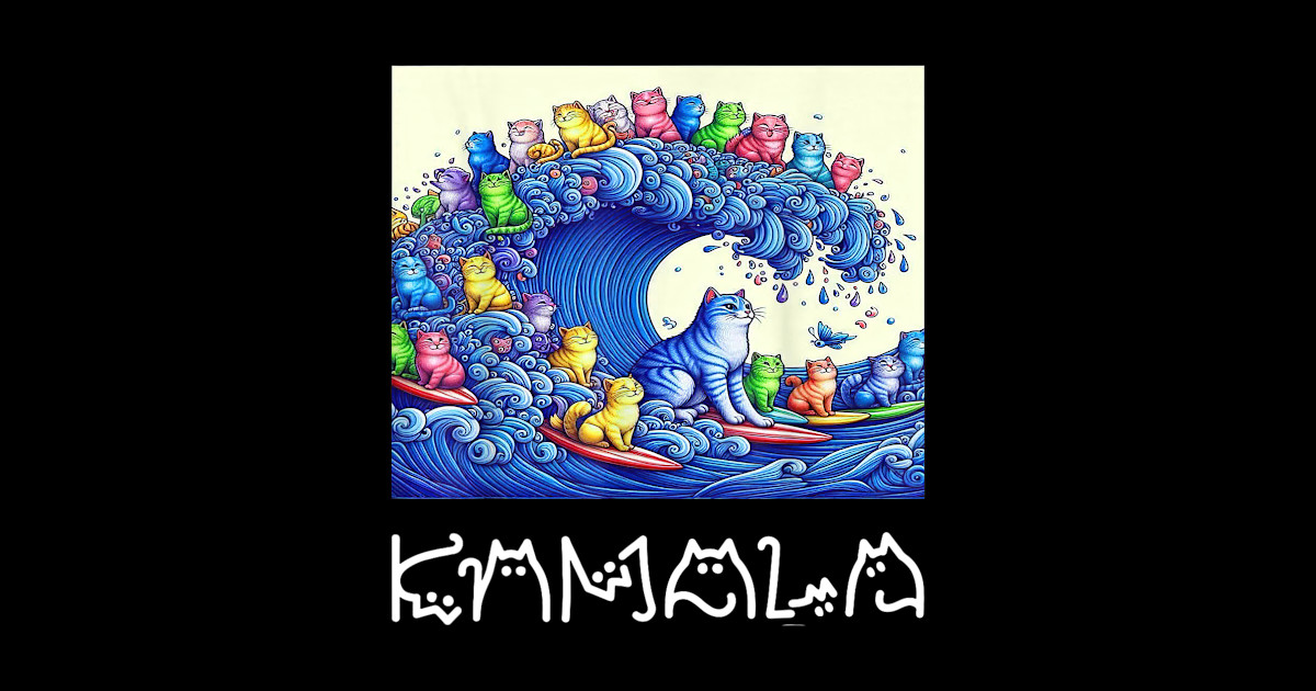 Blue-Cats-Wave-For-Kamala-Harris - Cat Ladies For Kamala - Sticker ...