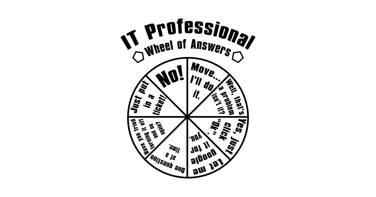 IT Professional Funny Wheel Of Answers Tech Support - It Professional ...