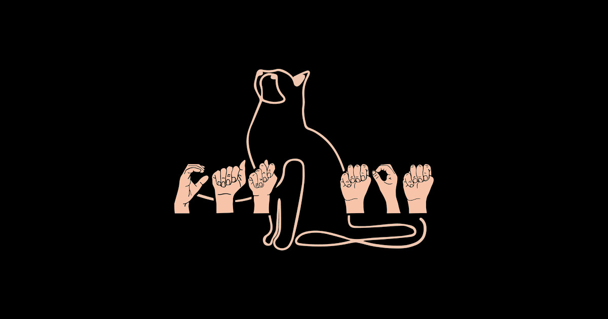 ASL Cat Mom American Sign Language Deaf ASL Teacher Gift FOr Men Women ...