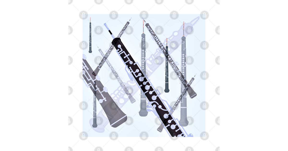 Oboe Design on Pale Blue Background - Oboe - T-Shirt | TeePublic