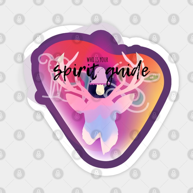 Spirit Guide Mushroom - Deer Head - Sticker | TeePublic