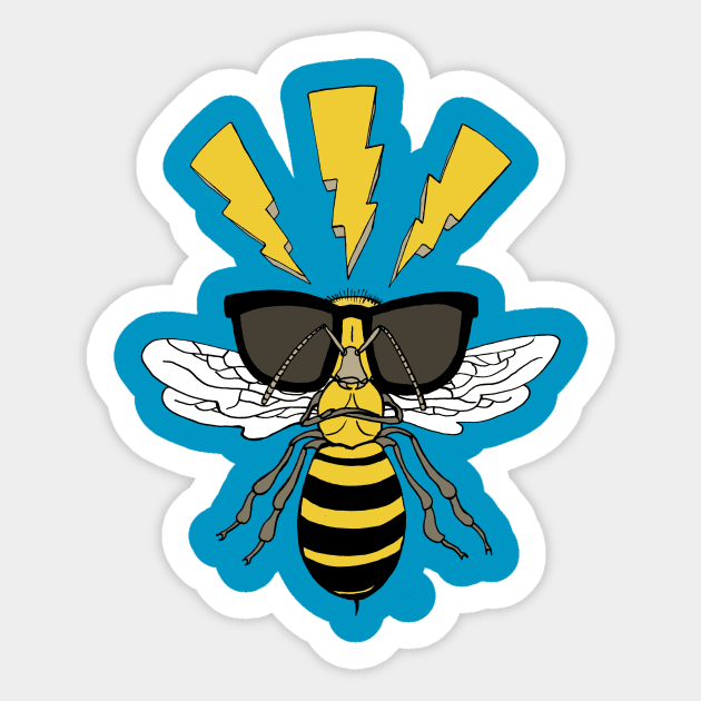 Angry bee artwork - Angry Bee - Sticker | TeePublic