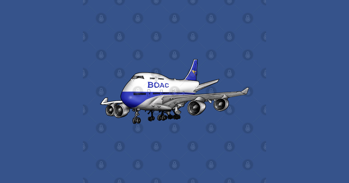 BOAC 747 Jumbo Jet Cartoon Art - Jumbo - T-Shirt | TeePublic