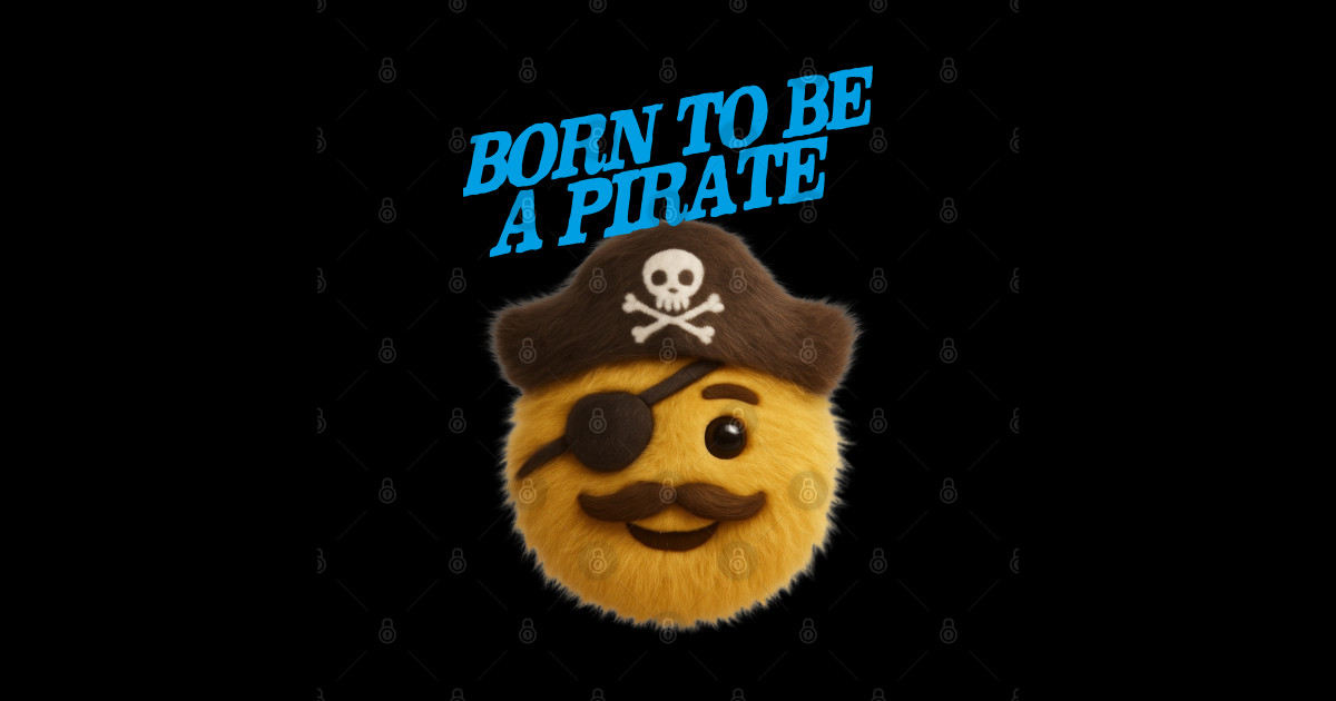 Fluffy pirate emoji - Smiley - Sticker | TeePublic