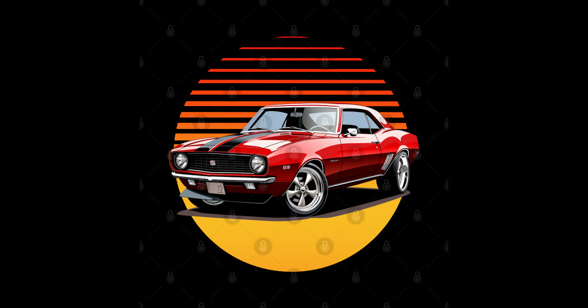 1967 Red Camaro Vintage American Muscle - Chevrolet Camaro - Posters ...