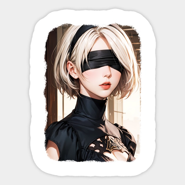 Nier Automata 2b - Beautiful Girl - Sticker | TeePublic
