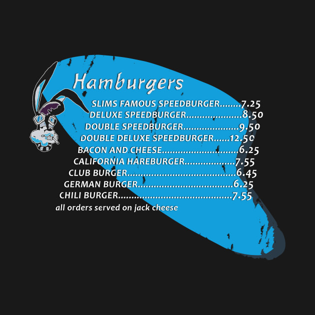 Jack Rabbit Slim's Menu - Pulp Fiction - T-Shirt | TeePublic