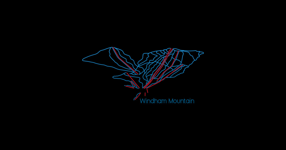 Windham Mountain Trail Map - Skiing - Sticker | TeePublic